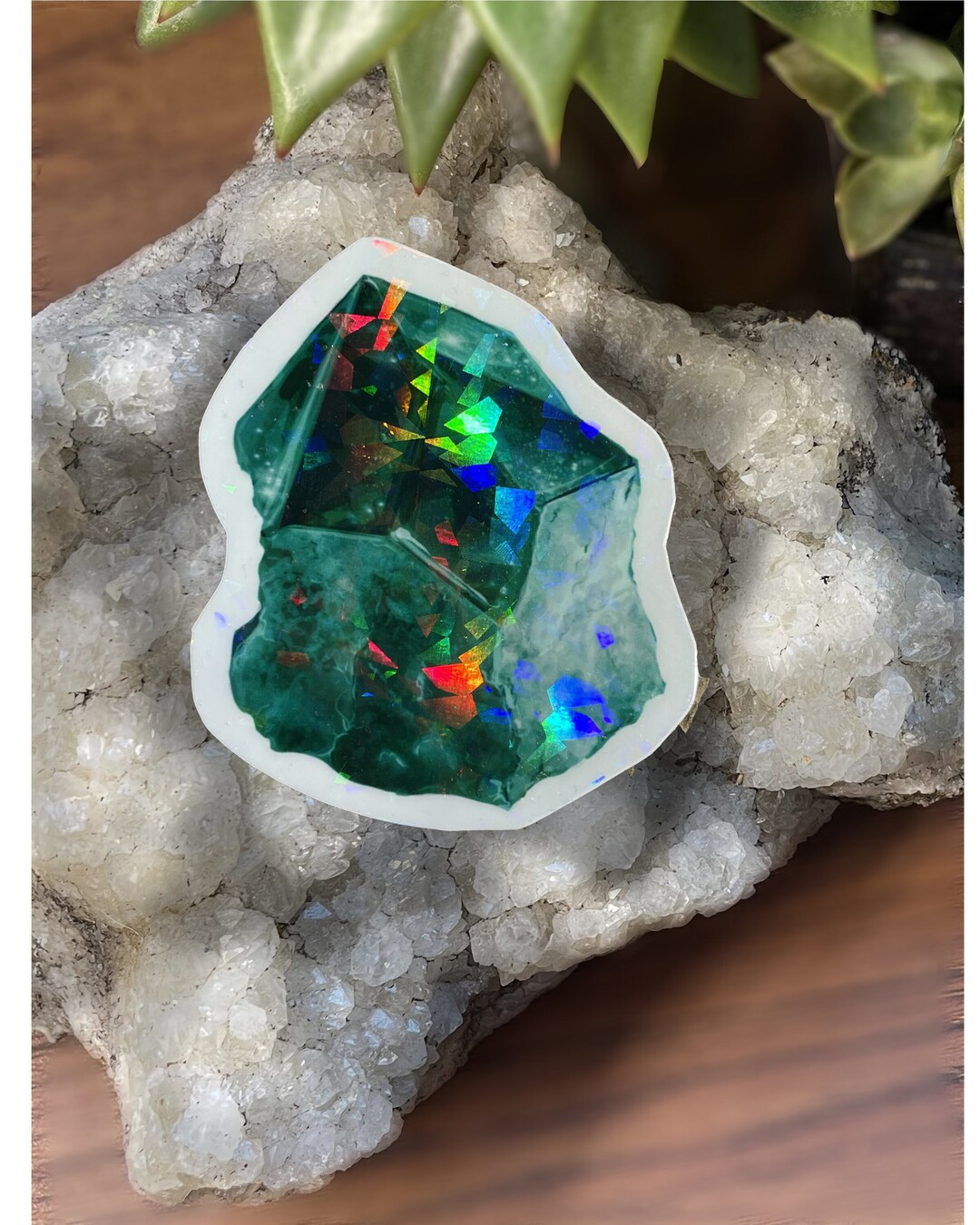 Aventurine Holographic Gemstone Crystals Decal | Crystal Gem Waterproof ...
