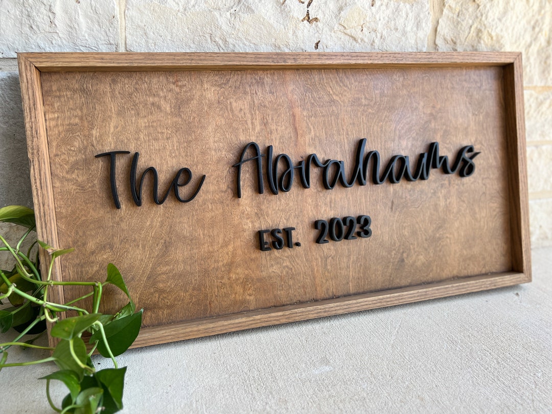 Custom Wood Sign Wooden Name Sign Custom Wedding Gift Wedding Guest ...