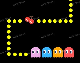 Pac Man Acrylic Painting - Etsy