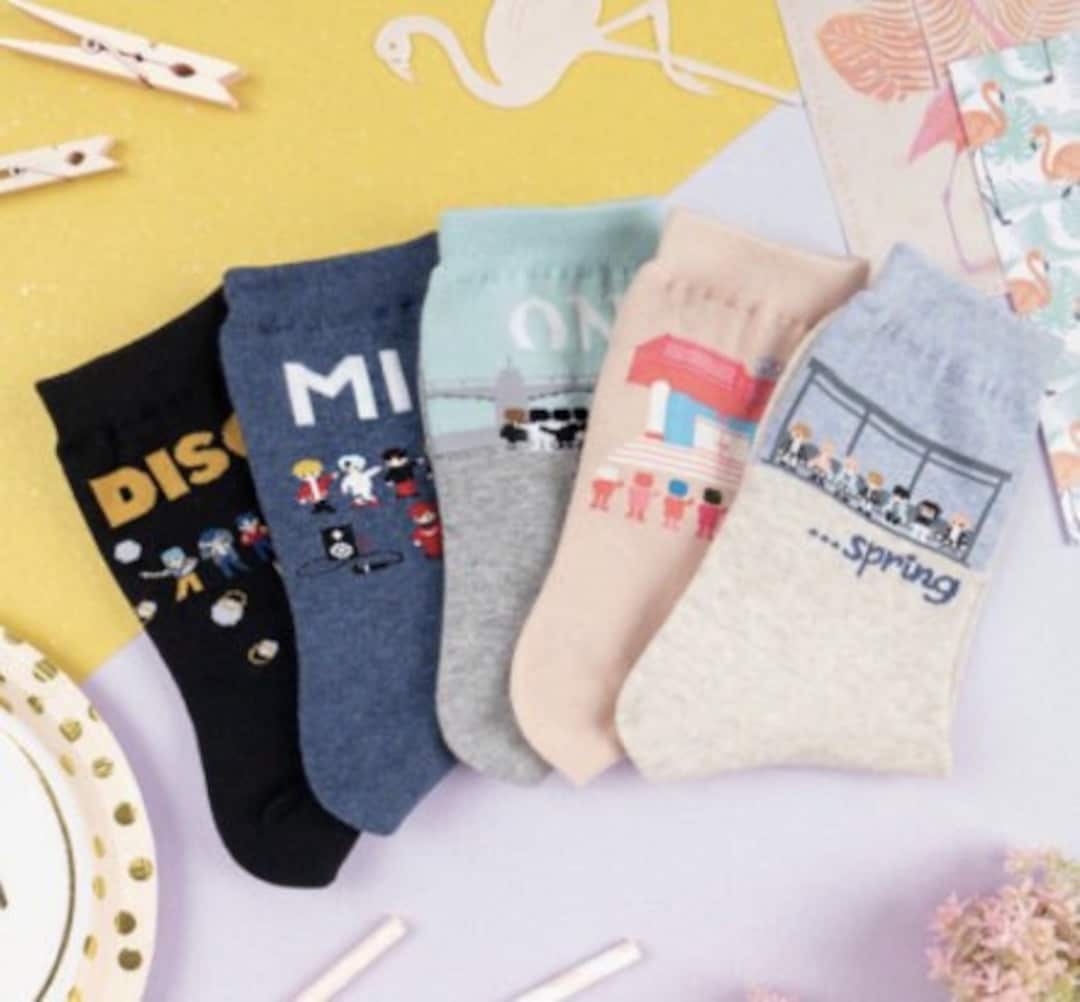 BTS Inspired Socks Billboard Hot 100 Songs K-POP Fan Made - Etsy
