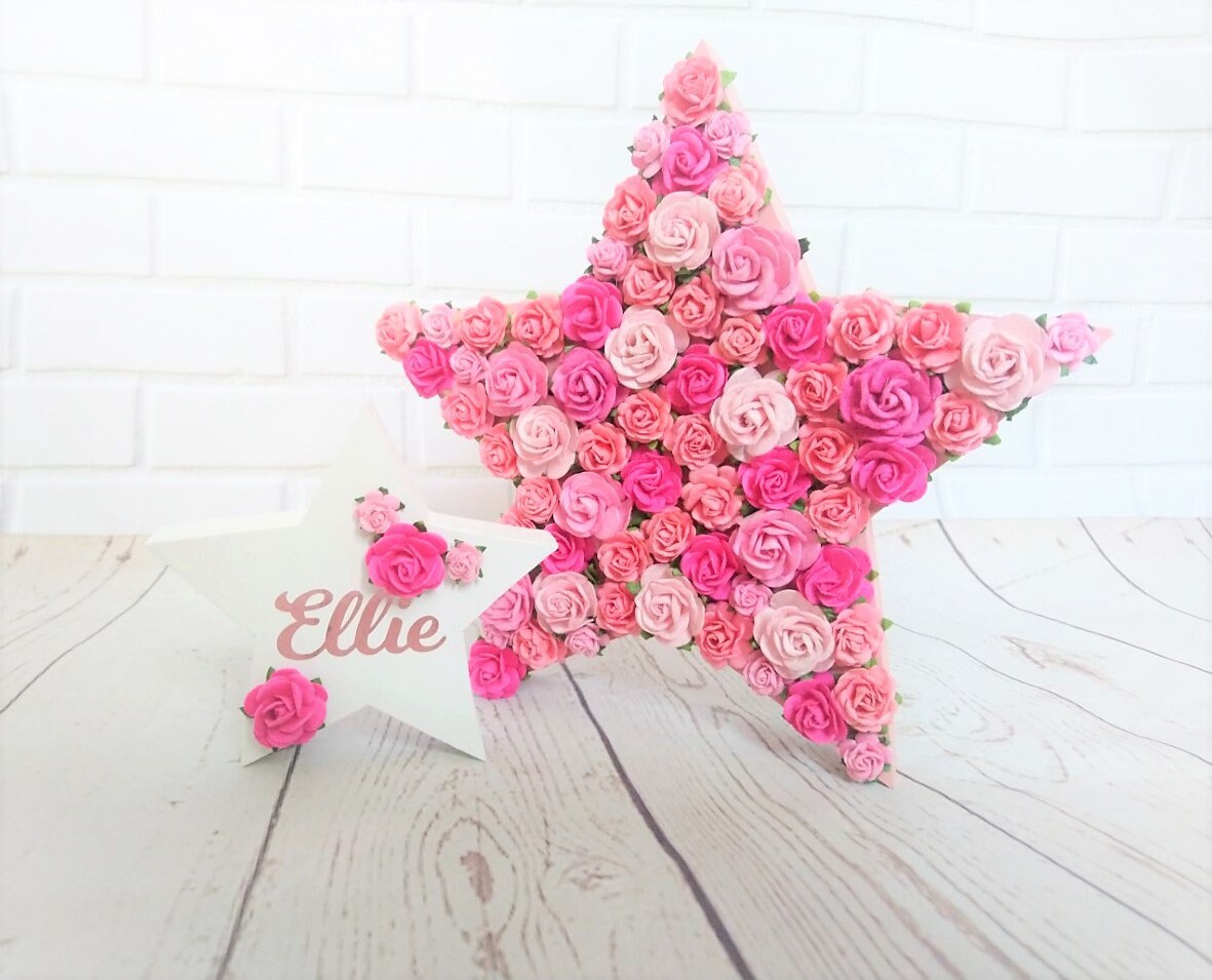 Freestanding flower star set 20cm and 10cm personalised | Etsy