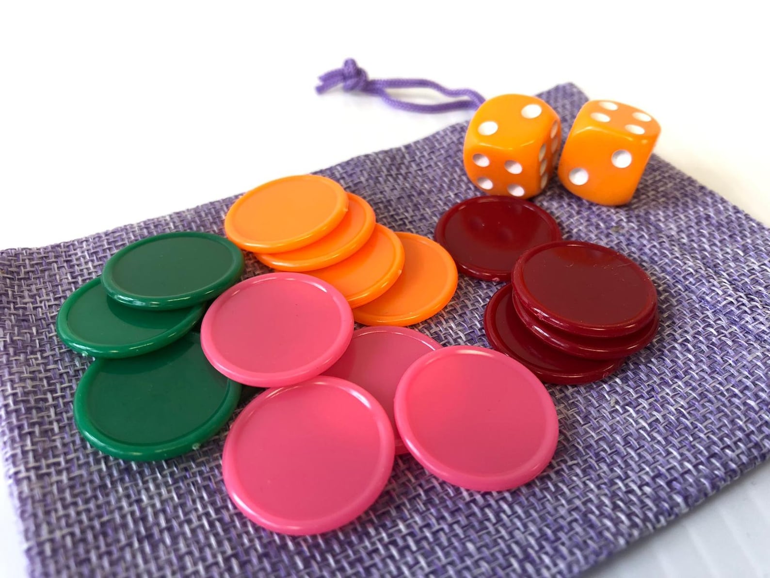 1 Inch Multicolor Game Chips/ 2 Dice - Etsy