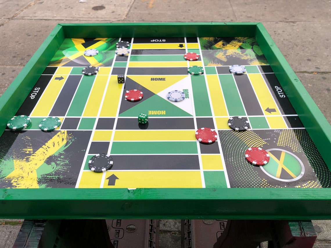 24" 2 Sided . Jamaica Love Ludi Board/ Checker Back - Etsy