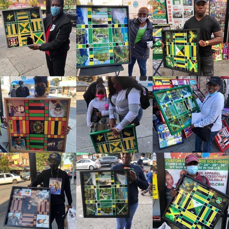 24" 2 Sided . Jamaica Love Ludi Board/ Checker Back - Etsy