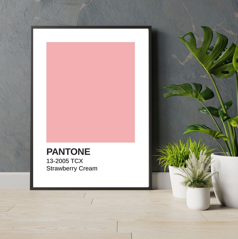 Strawberry Cream Pantone Print Printable Art Digital Print - Etsy