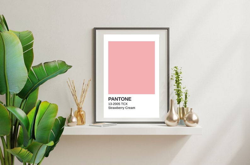 Strawberry Cream Pantone Print Printable Art Digital Print - Etsy