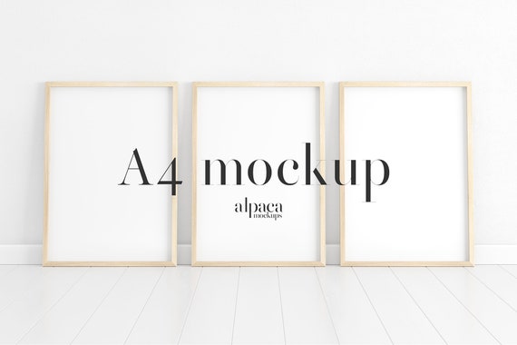 A1 A2 A3 A4 Frame Mockup Set of 3 Frames Mockup Wooden - Etsy