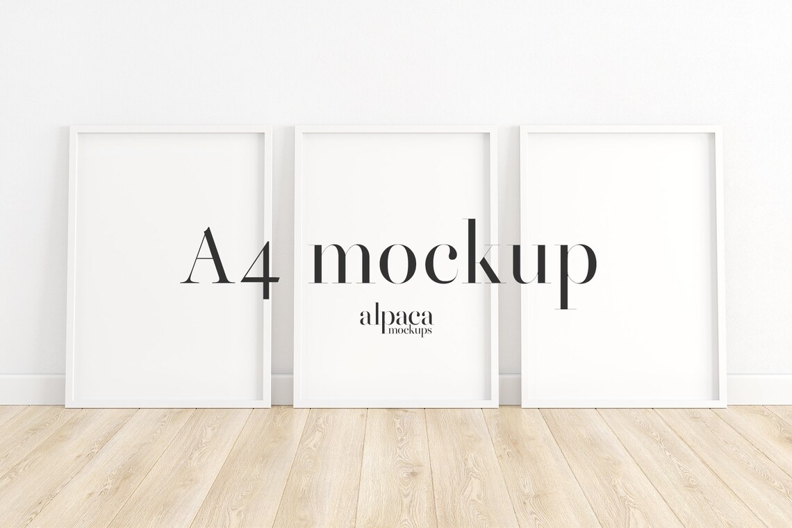 A1 A2 A3 A4 Frame Mockup, Set of 3 Frames Mockup, White Frame, Modern ...