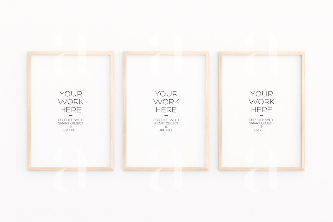 A1 A2 A3 A4 Frame Mockup Set of 3 Frames Mockupwooden Frame | Etsy