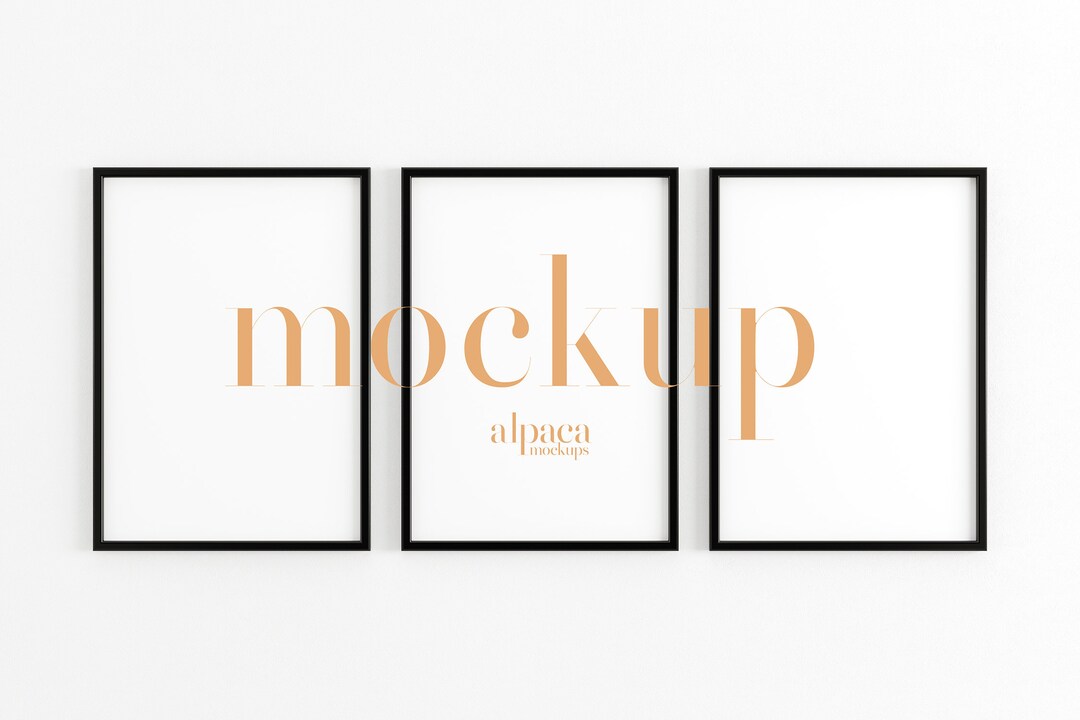 A4 A3 A2 A1 Frame Mockup, Set of 3 Frames Mockup, Black Frame Mockup ...