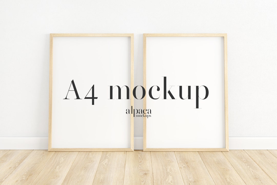 Frame Mockup A4, Set of 2 Frames Mockup, Wood Frame, Modern Mockup, Two ...