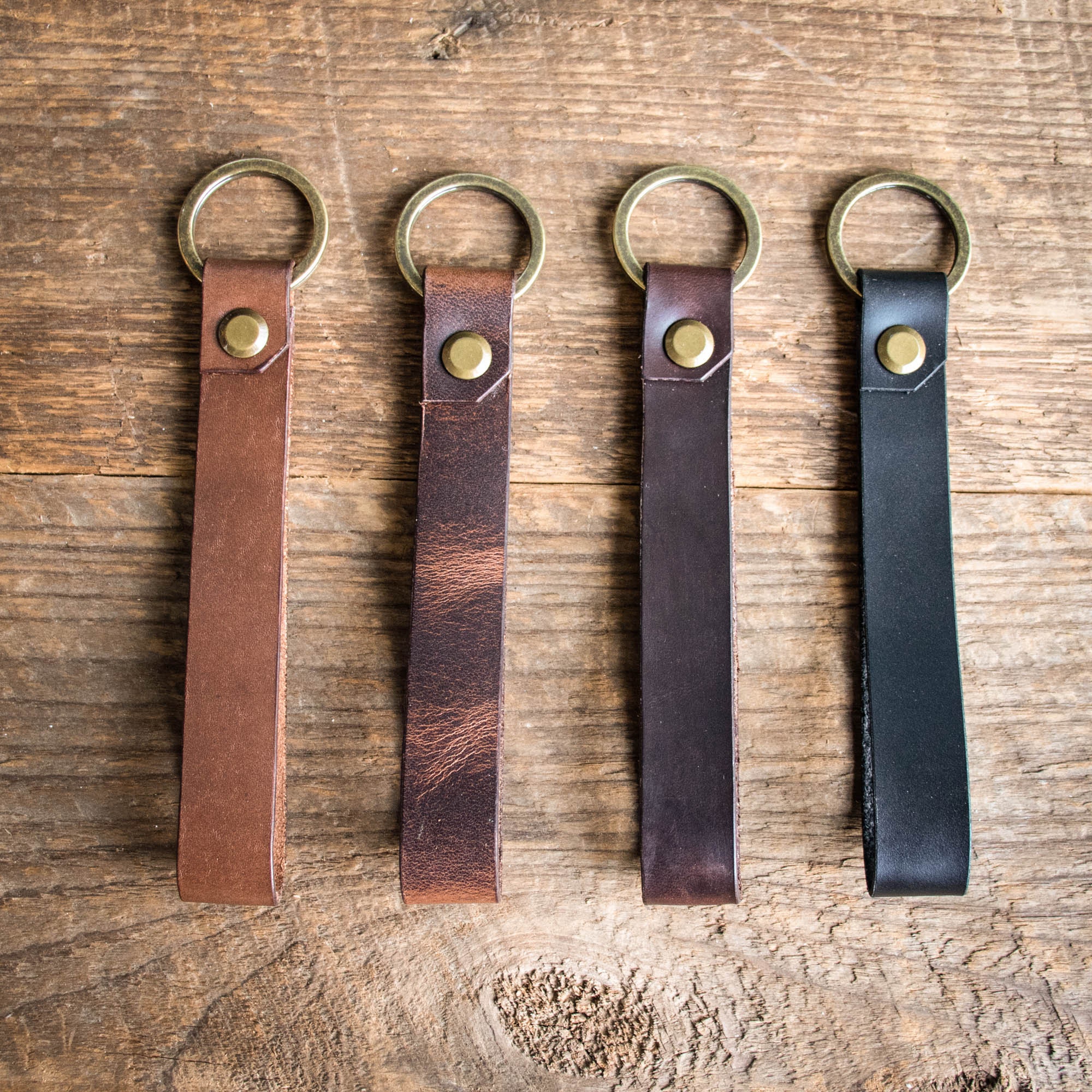Leather Key Strap Leather Keychain Keyfob Slim Keychain - Etsy