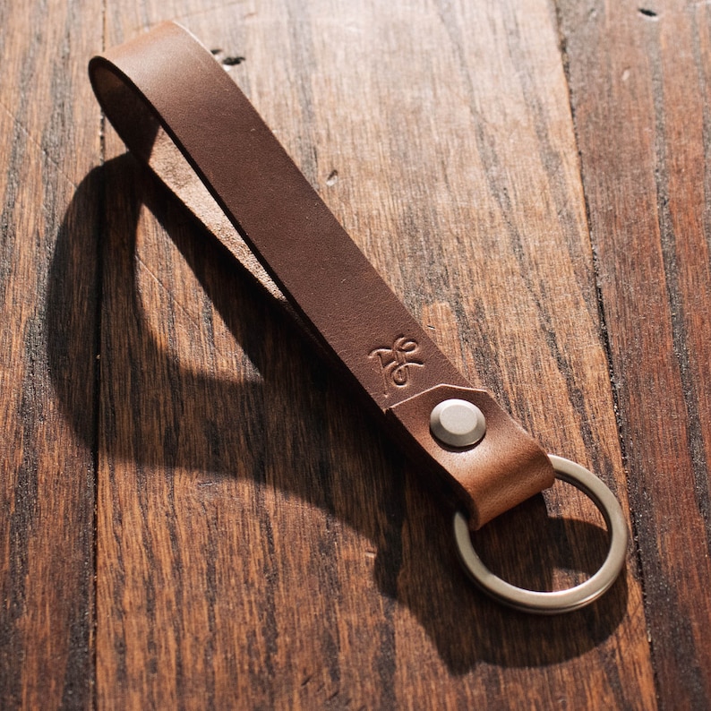 Leather Key Strap, Leather Keychain, Keyfob, Slim Keychain, Made in USA ...