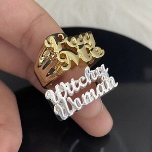 Two Name Ring for Men Custom Name Ring Personality Hip Hop - Etsy