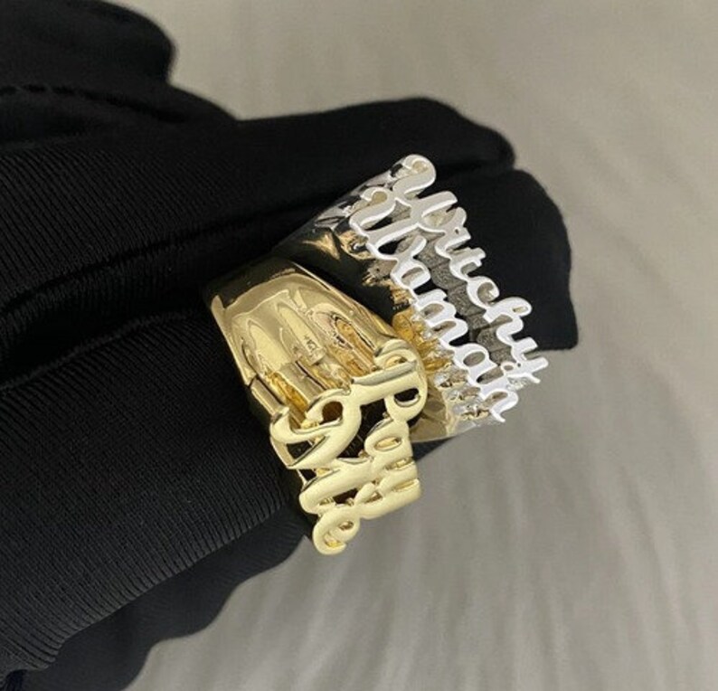 Two Name Ring for Men Custom Name Ring Personality Hip Hop - Etsy