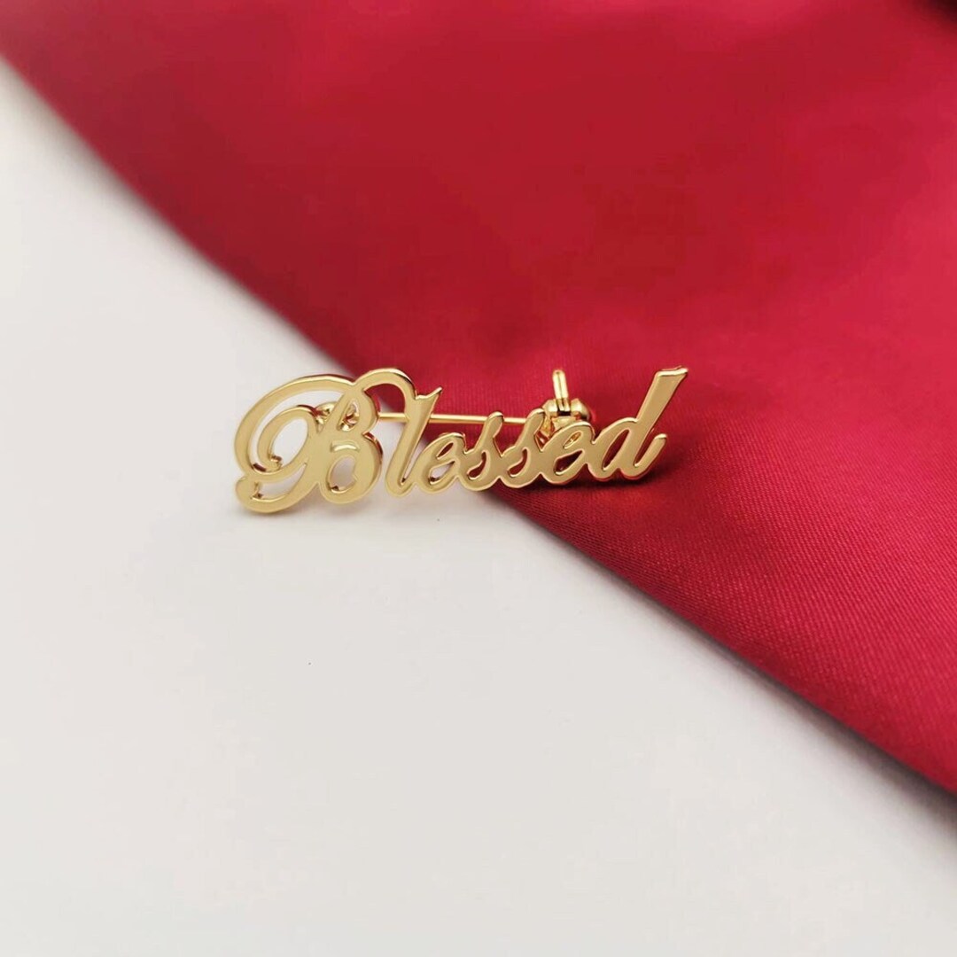 Custom Name Brooch, Gold Name Brooch, Birthday Gift, Marriage Suit Name ...
