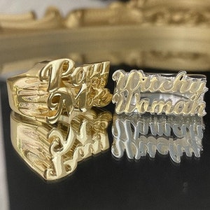 Two Name Ring for Men Custom Name Ring Personality Hip Hop - Etsy
