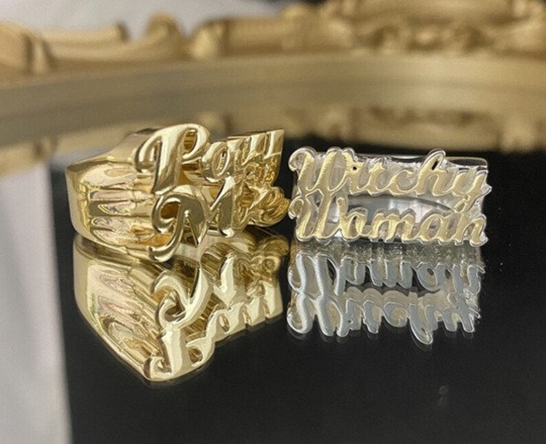 Two Name Ring for Men Custom Name Ring Personality Hip Hop - Etsy