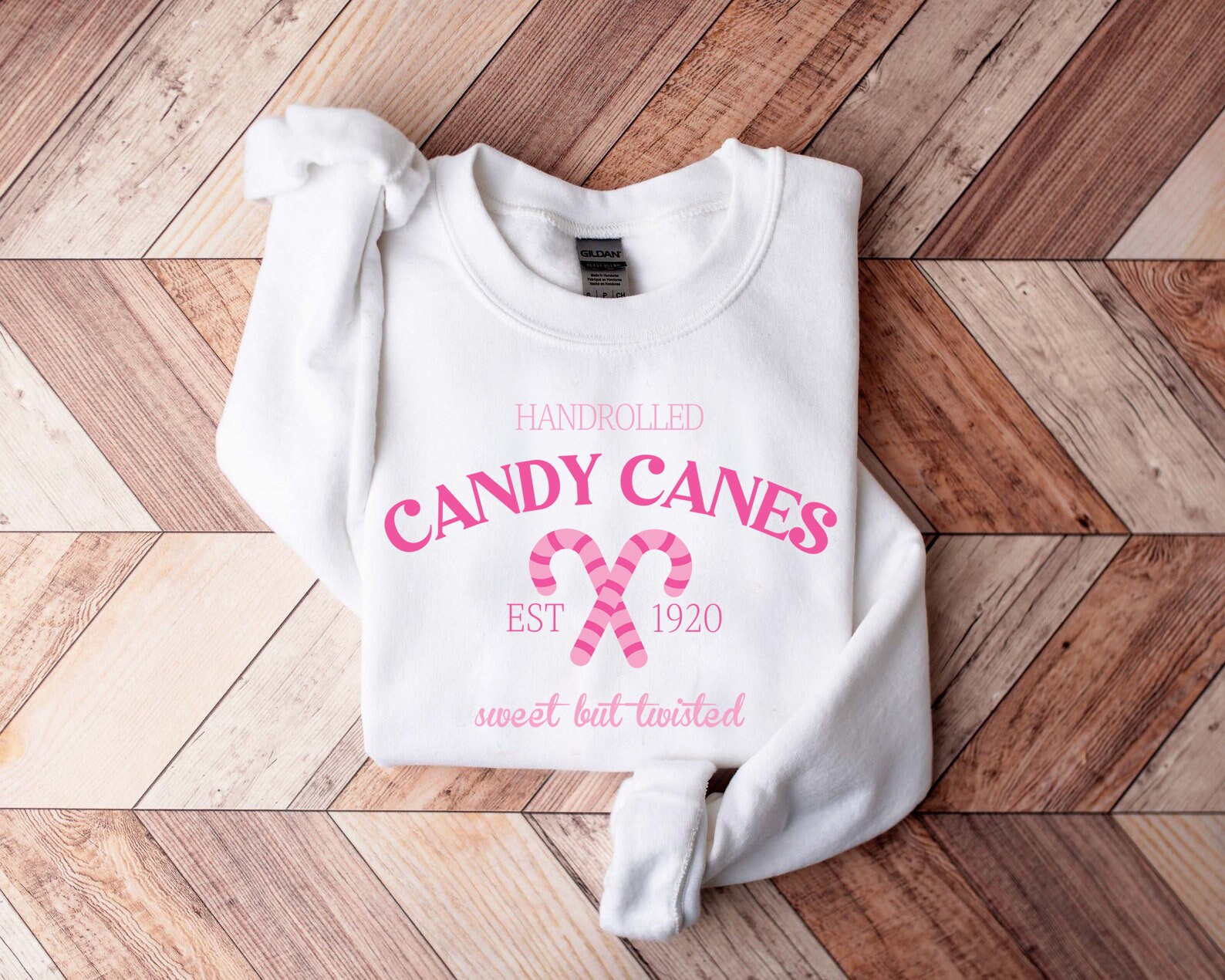 Candy Canes Sweatshirt, Pink Christmas Sweater, Christmas Candy Shirt ...