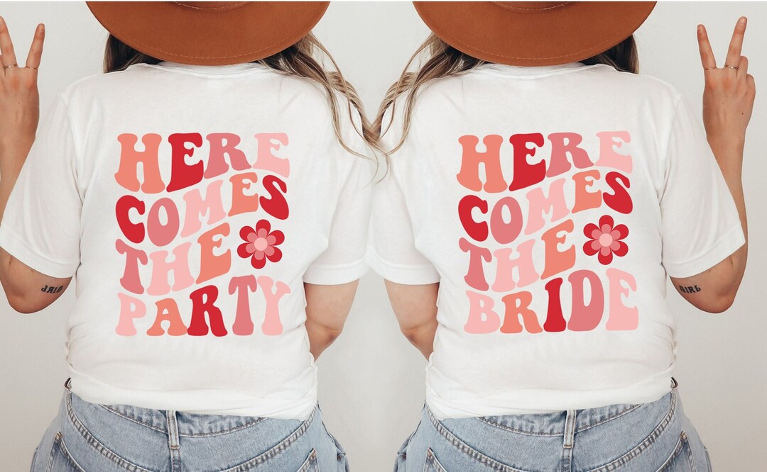 Groovy Here Comes the Bride Shirt Back, Bride Shirt, Bachelorette Party ...