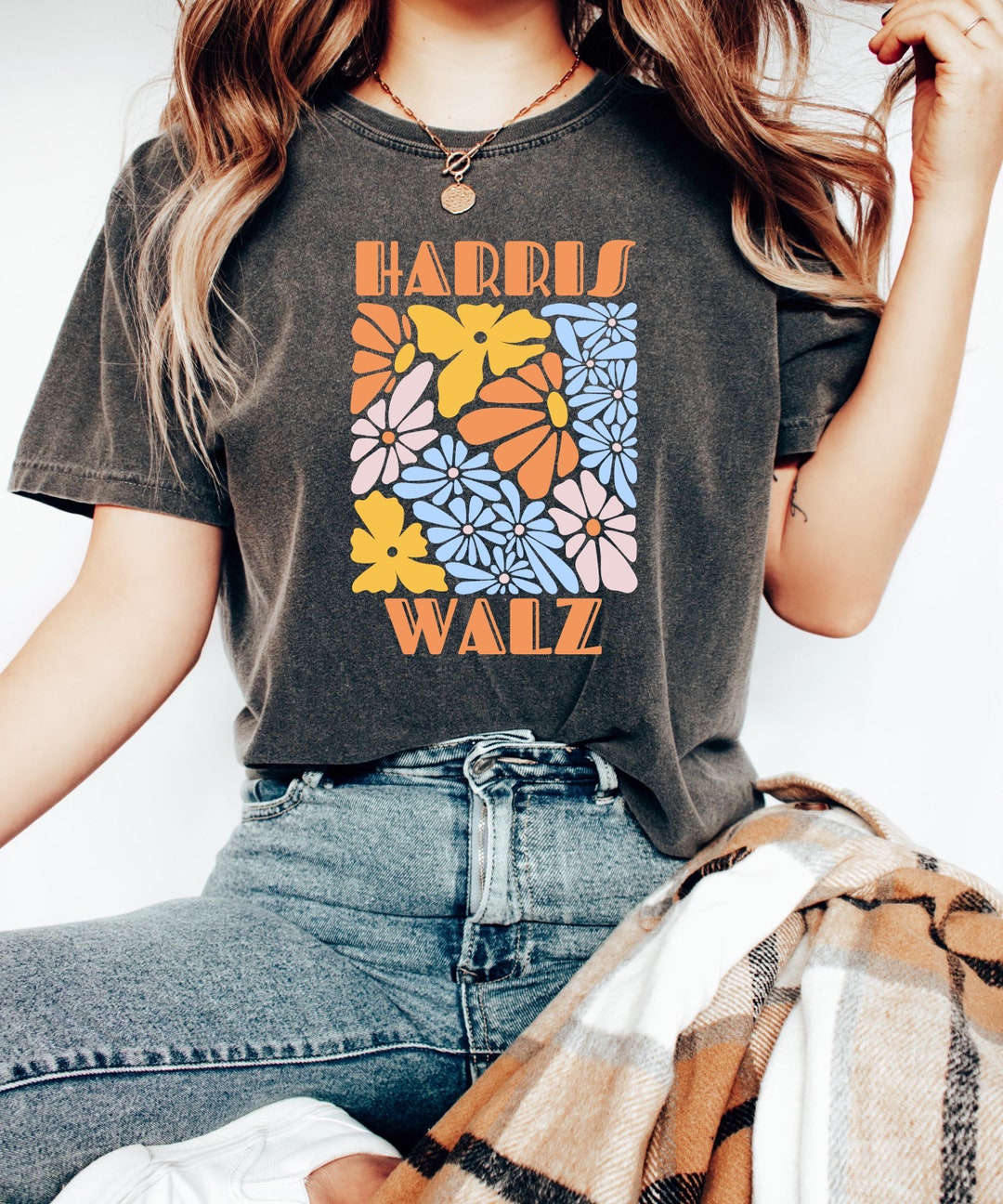 In My Harris Walz Era Kamala Harris 2024 Shirt, Retro Floral Madam ...