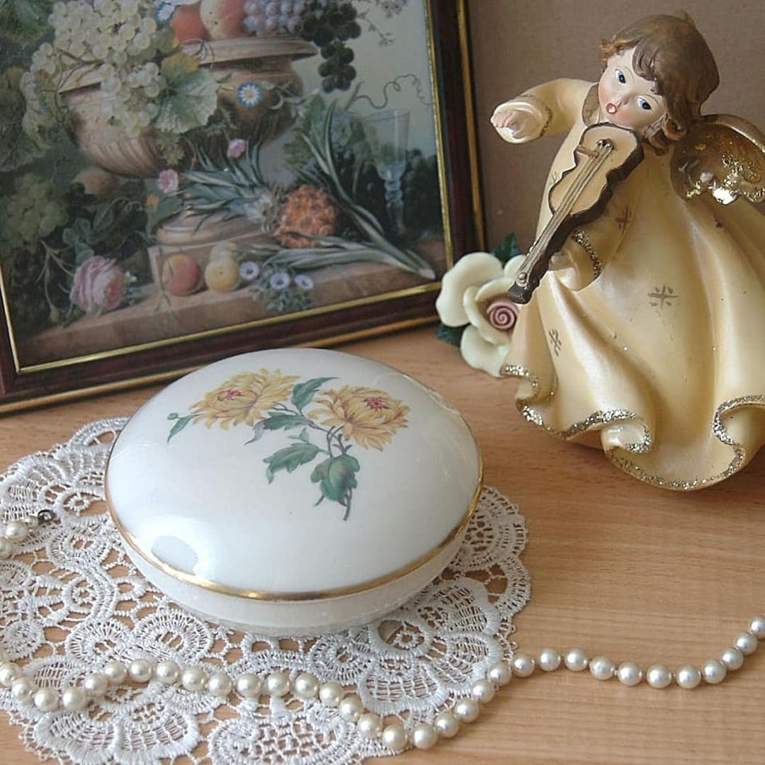 KPM Krister Elegant Lid Box Gold Edge Flowers Motif With Lid - Etsy