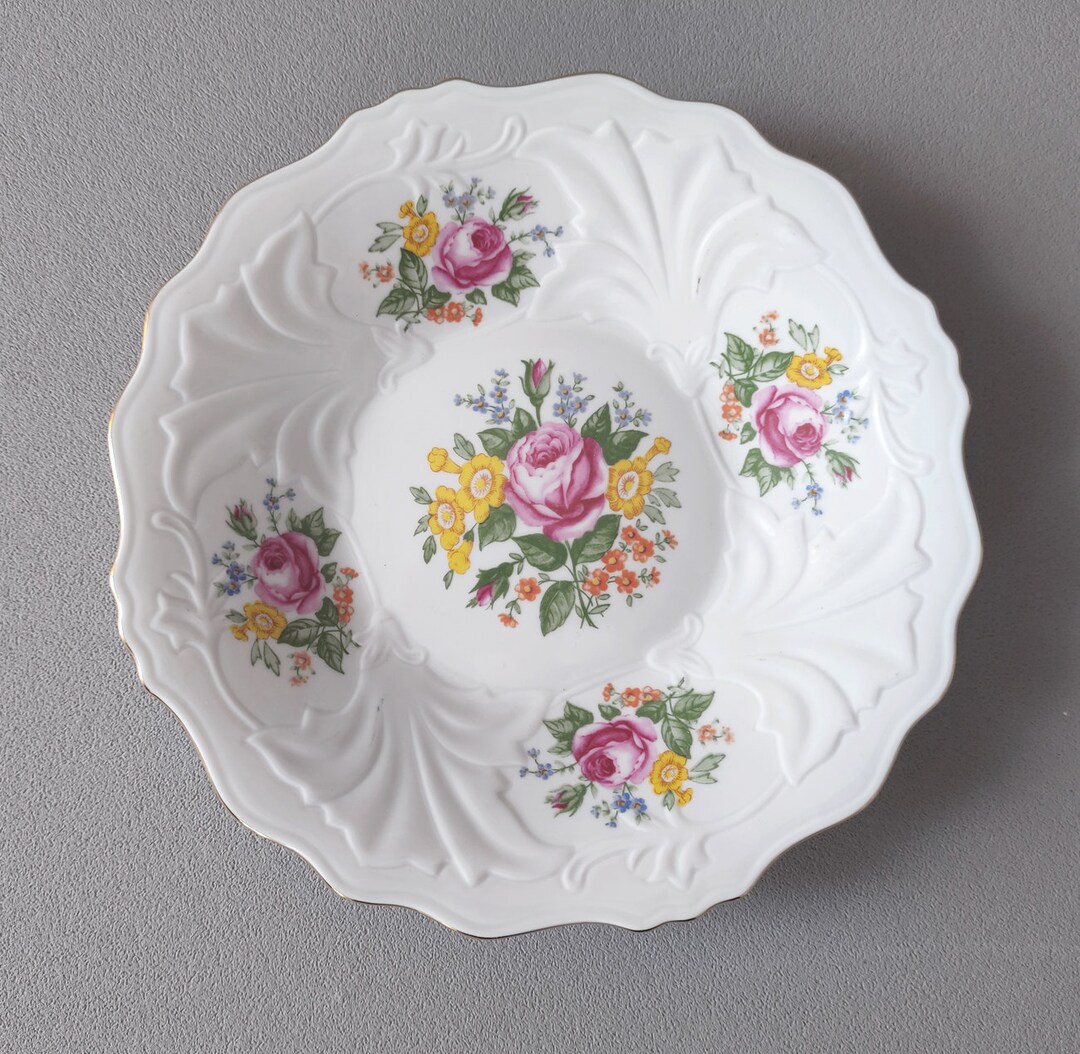 Plate Porcelain Weimar Floral Motif and Gold Rim Collection - Etsy