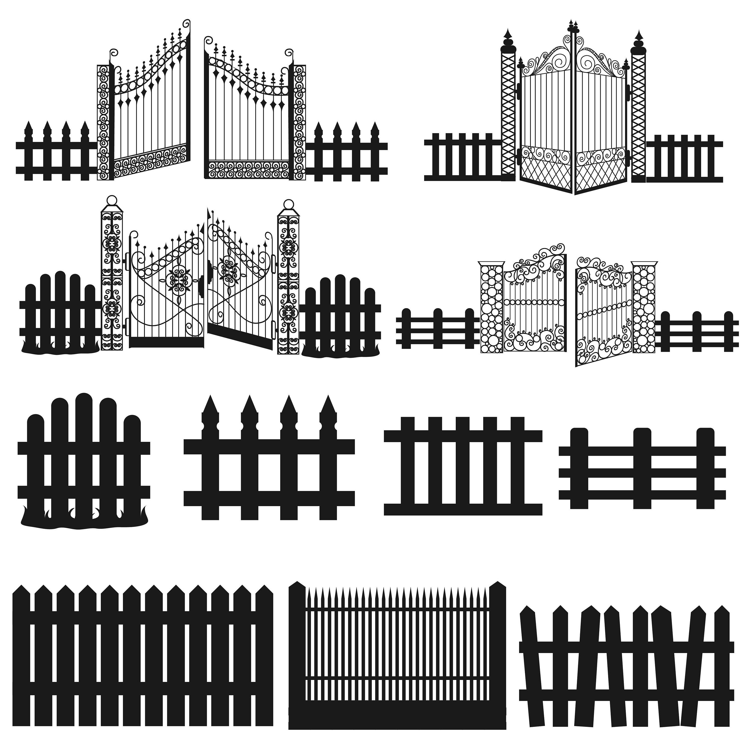 Fence SVG Fence Silhouette Fencing Design Art Picket Fence - Etsy Canada