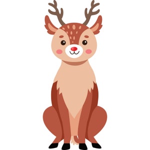 Christmas Reindeer Clipart, INSTANT Download Christmas Clip Art, Cute ...