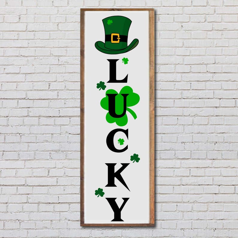 St Patricks Day Porch Sign SVG PNG: Vertical Welcome Sign (digital ...