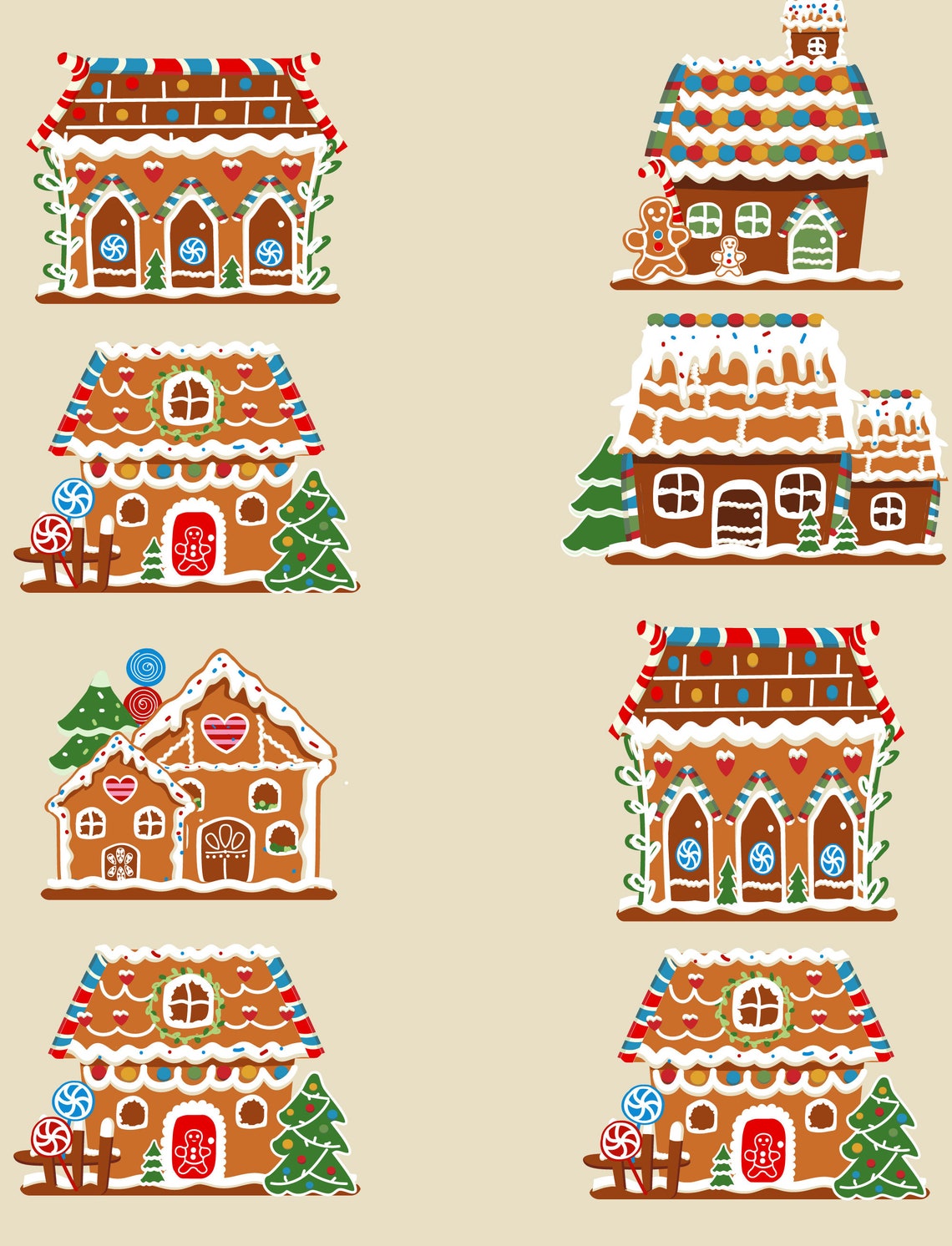 Christmas House Clipart Christmas Winter Gingerbread House - Etsy