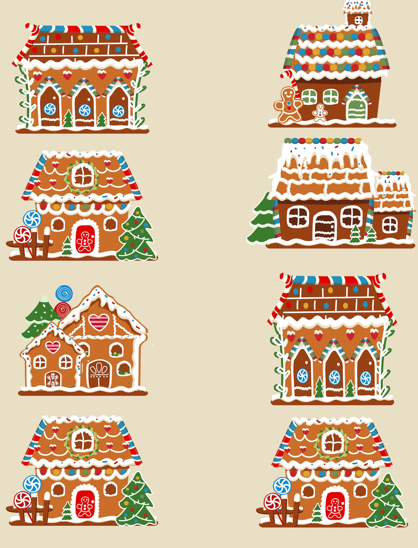 Christmas House Clipart Christmas Winter Gingerbread House - Etsy