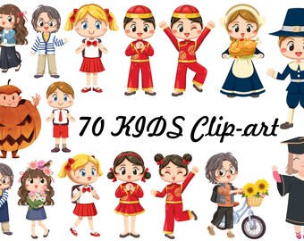 Cute Kids Clipart, Jumping Children, African American Kids, Happy, Joy ...