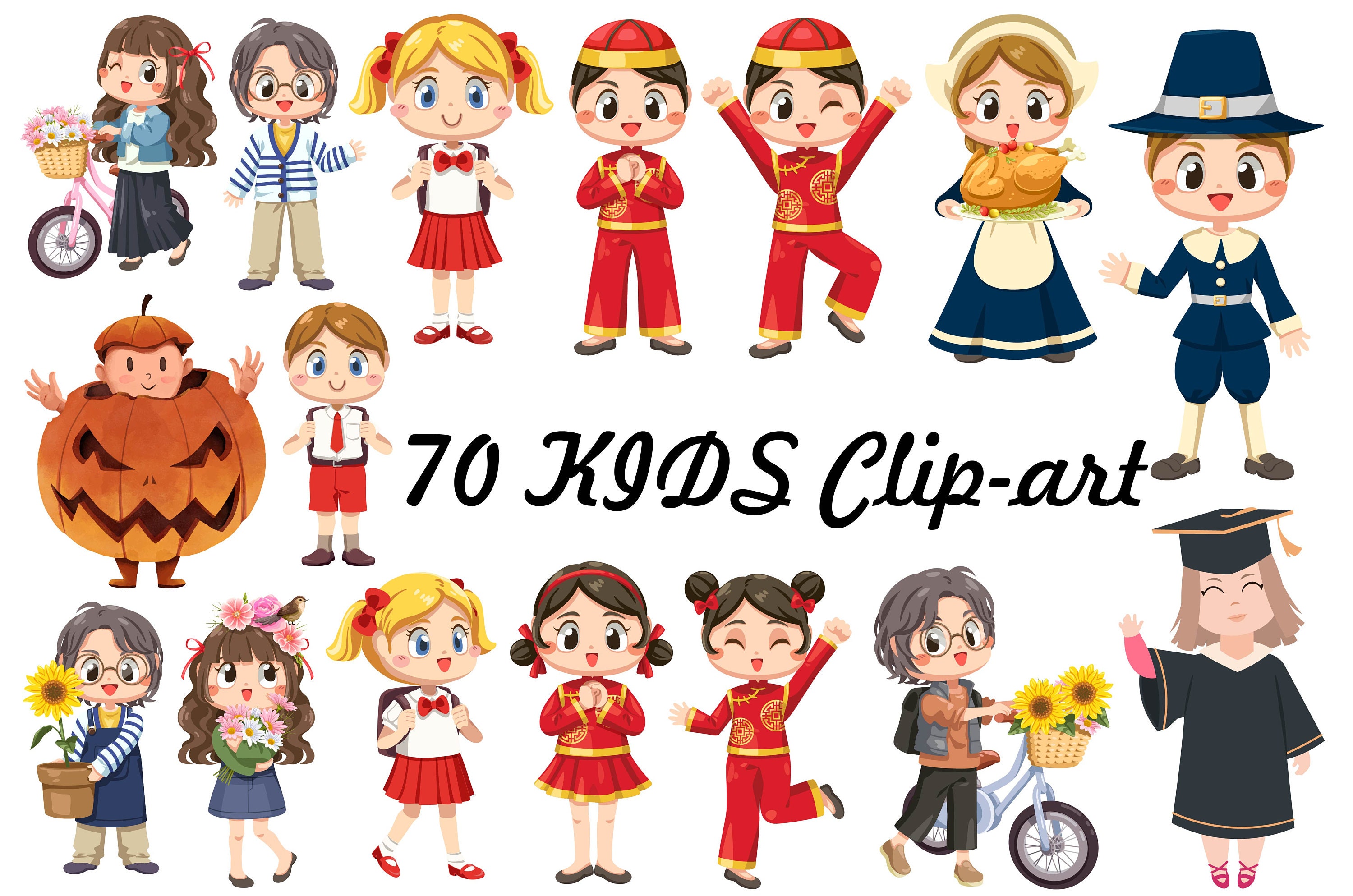 Kids Clipart Set Children Boys Girls Clip Art Child - Etsy