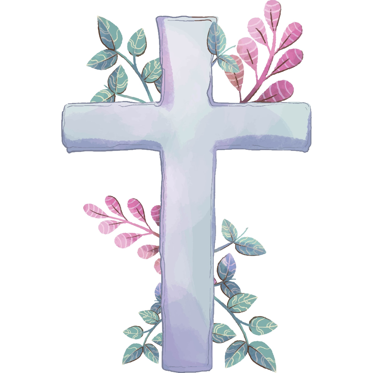 Watercolor Floral Crosses Clipart Wooden Cross Clipart Set - Etsy