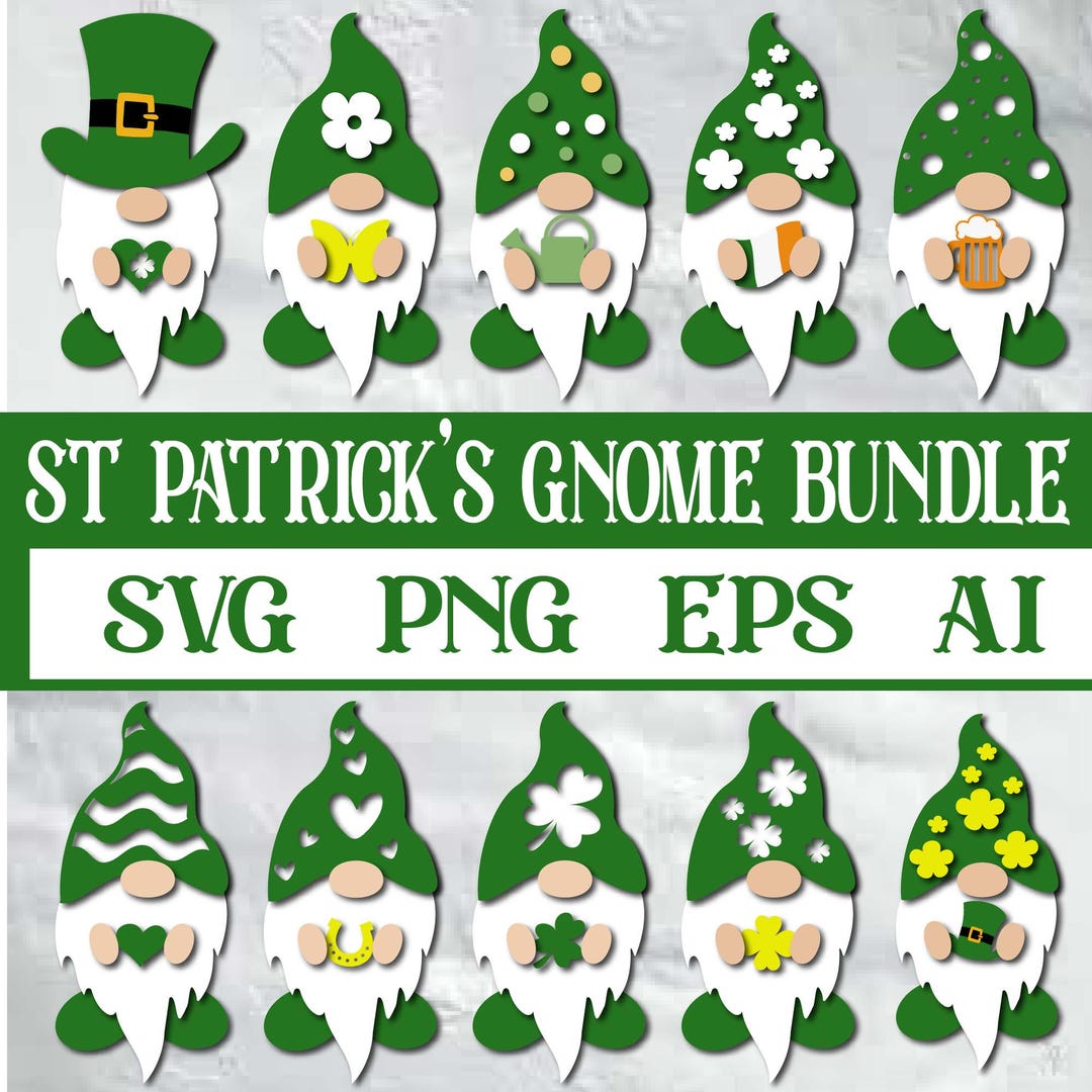 St Patricks Day Gnomes Svg, Irish Gnome Svg, Lucky Gnomes Svg, Gnomies ...