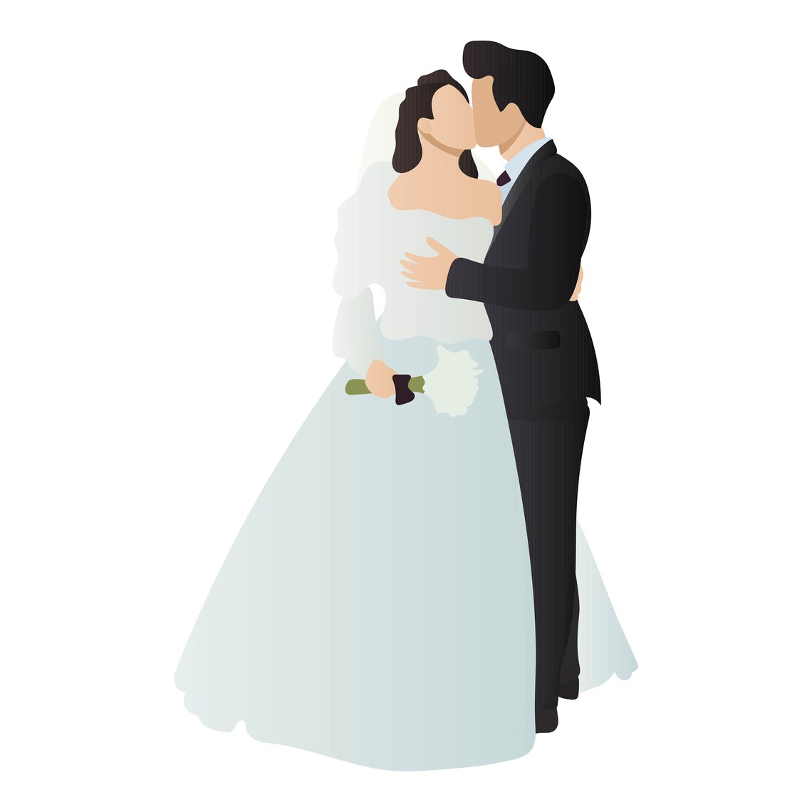 Wedding Day Clipart Bride and Groom SVG Bride and Groom - Etsy