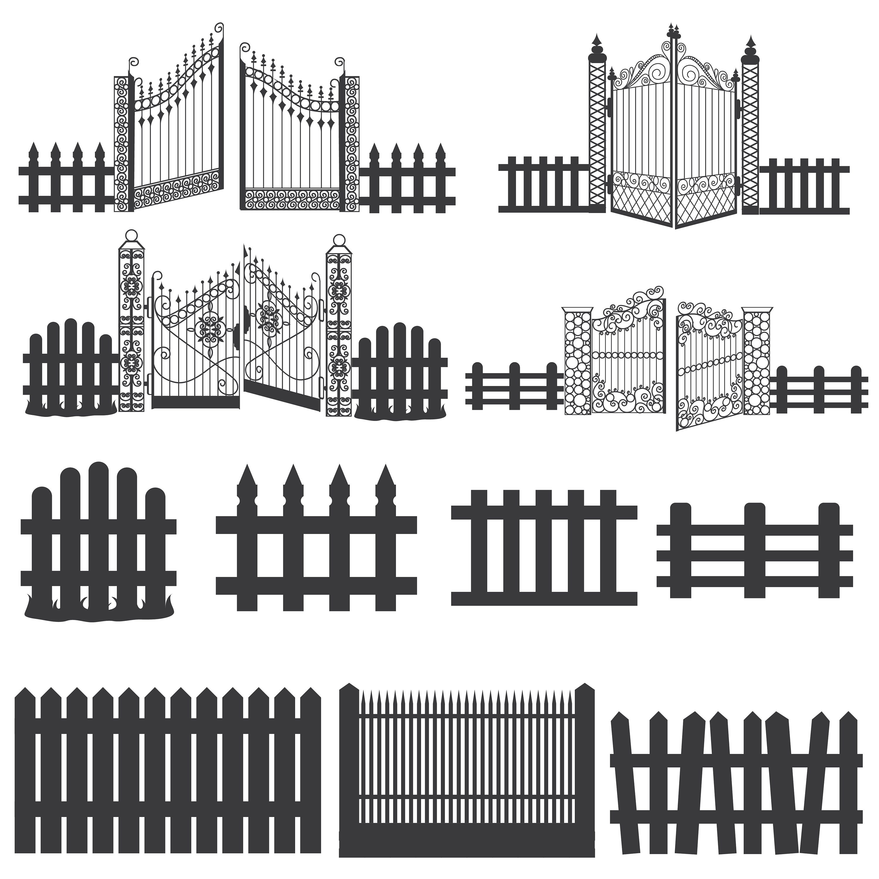 Fence SVG Fence Silhouette Fencing Design Art Picket Fence - Etsy Canada