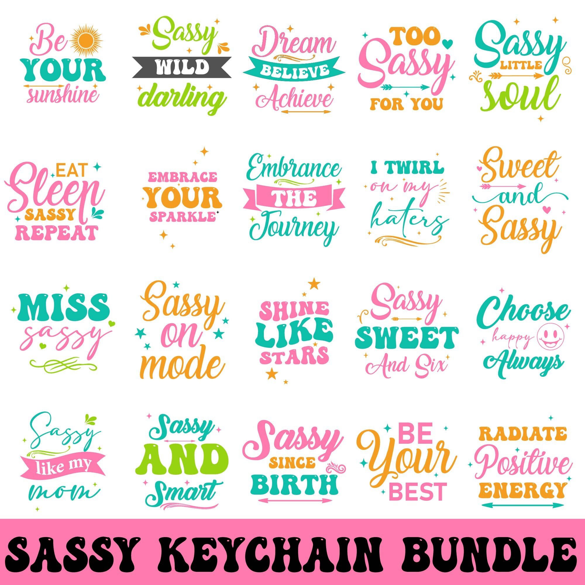 Funny Sassy Keychain SVG Bundle: Sarcastic Quotes (digital Download) - Etsy