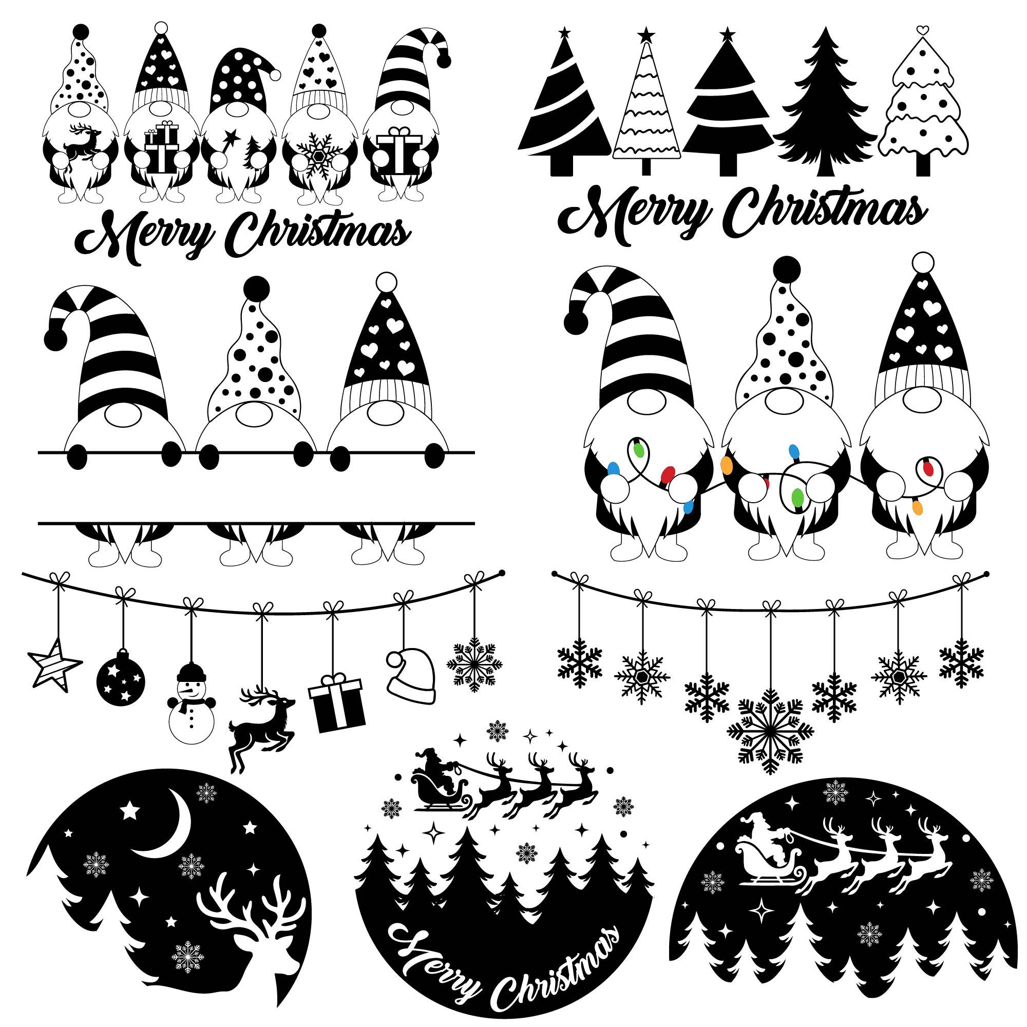 Christmas Gnomes SVG: Winter Scene, Santa Sleigh (SVG File) - Etsy