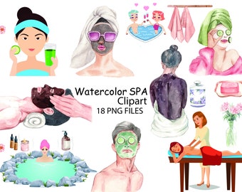 Spa Girl Party Clipart, Manicure Makeup Clipart, Cute Spa Girl, Organic ...