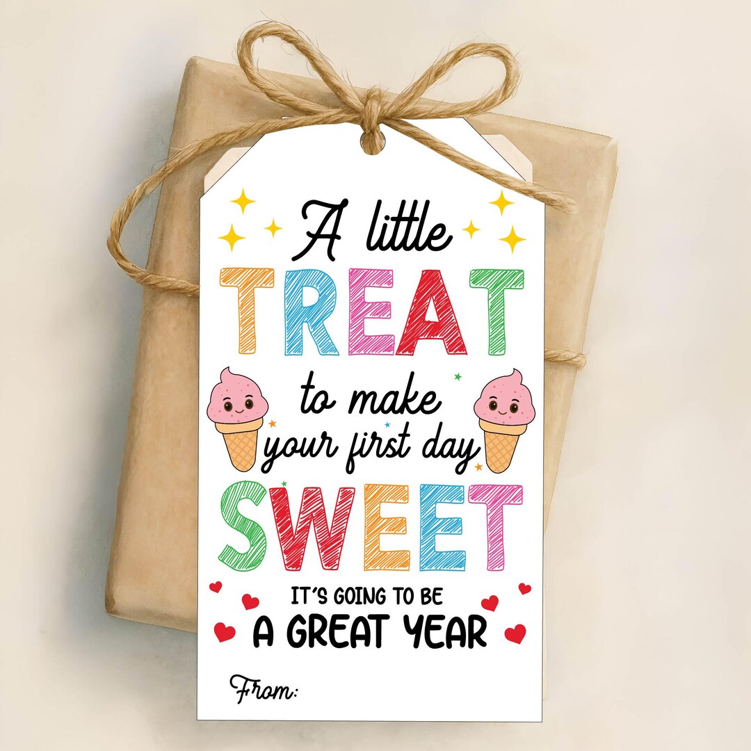 First Day of School Gift Tags: Treat Bag Printables (editable PDF) - Etsy