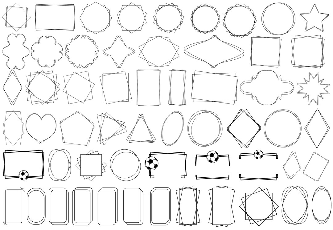 Double Frame SVG, Square Frame Bundle, Double Border, Vintage Rectangle ...