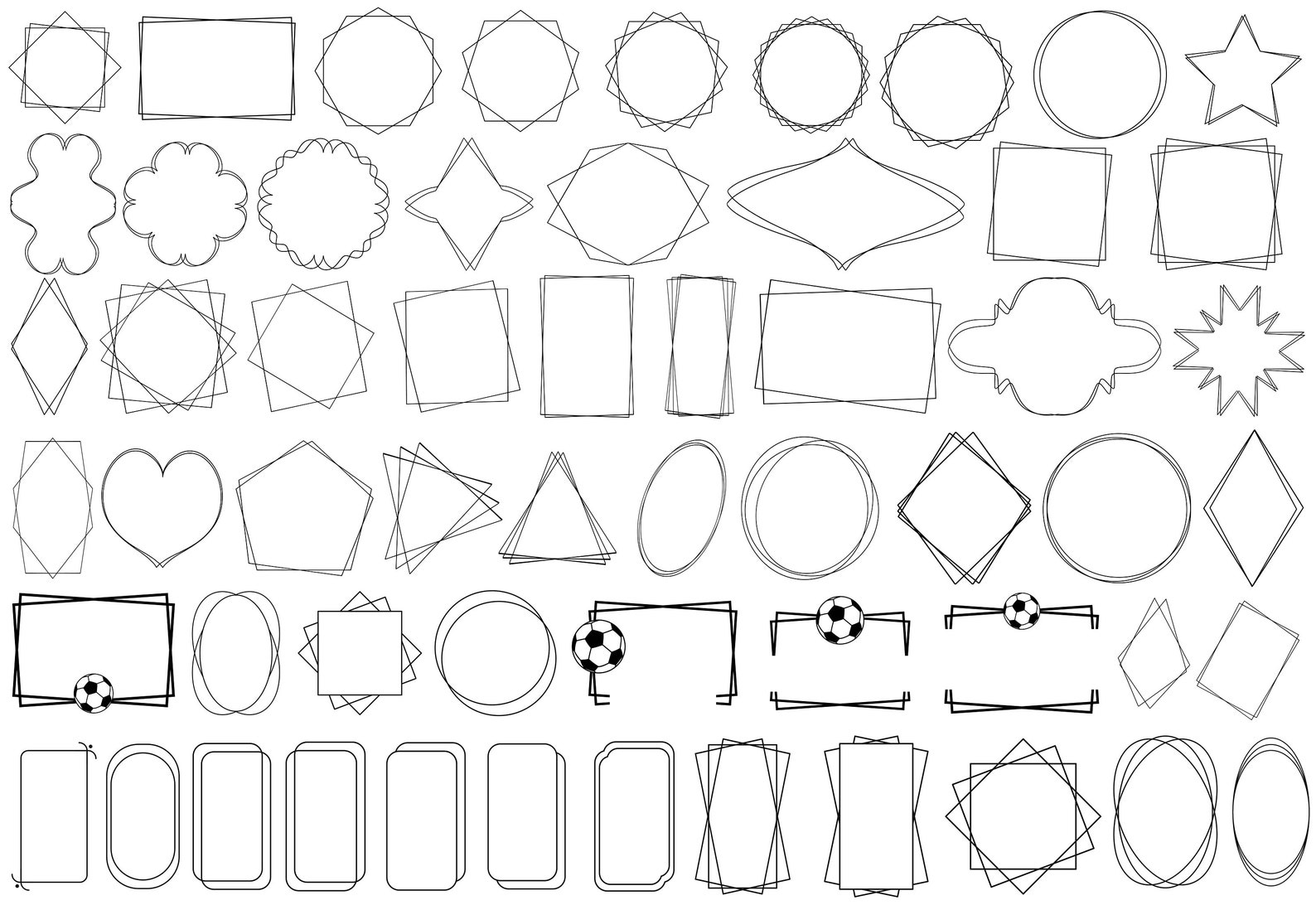 Double Frame SVG Square Frame Bundle Double Border Vintage - Etsy