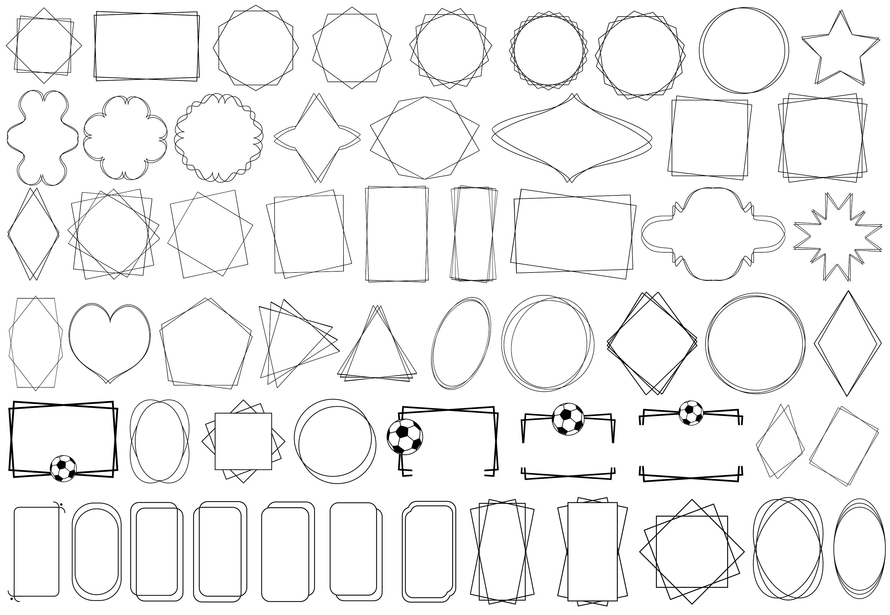 Double Frame SVG Square Frame Bundle Double Border Vintage - Etsy