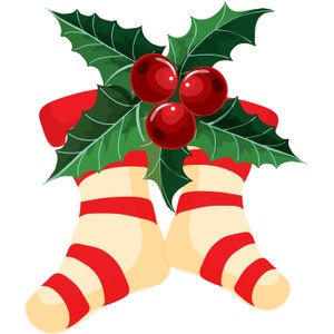 Christmas Digital Stocking Clipart, Winter Holiday Socks SVG ...