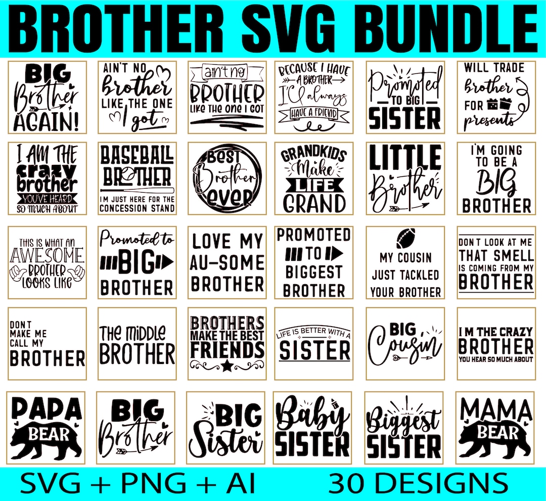 Brother Svg Bundle, Little Brother Bundle Svg, Big Bro Svg, Svg Files ...