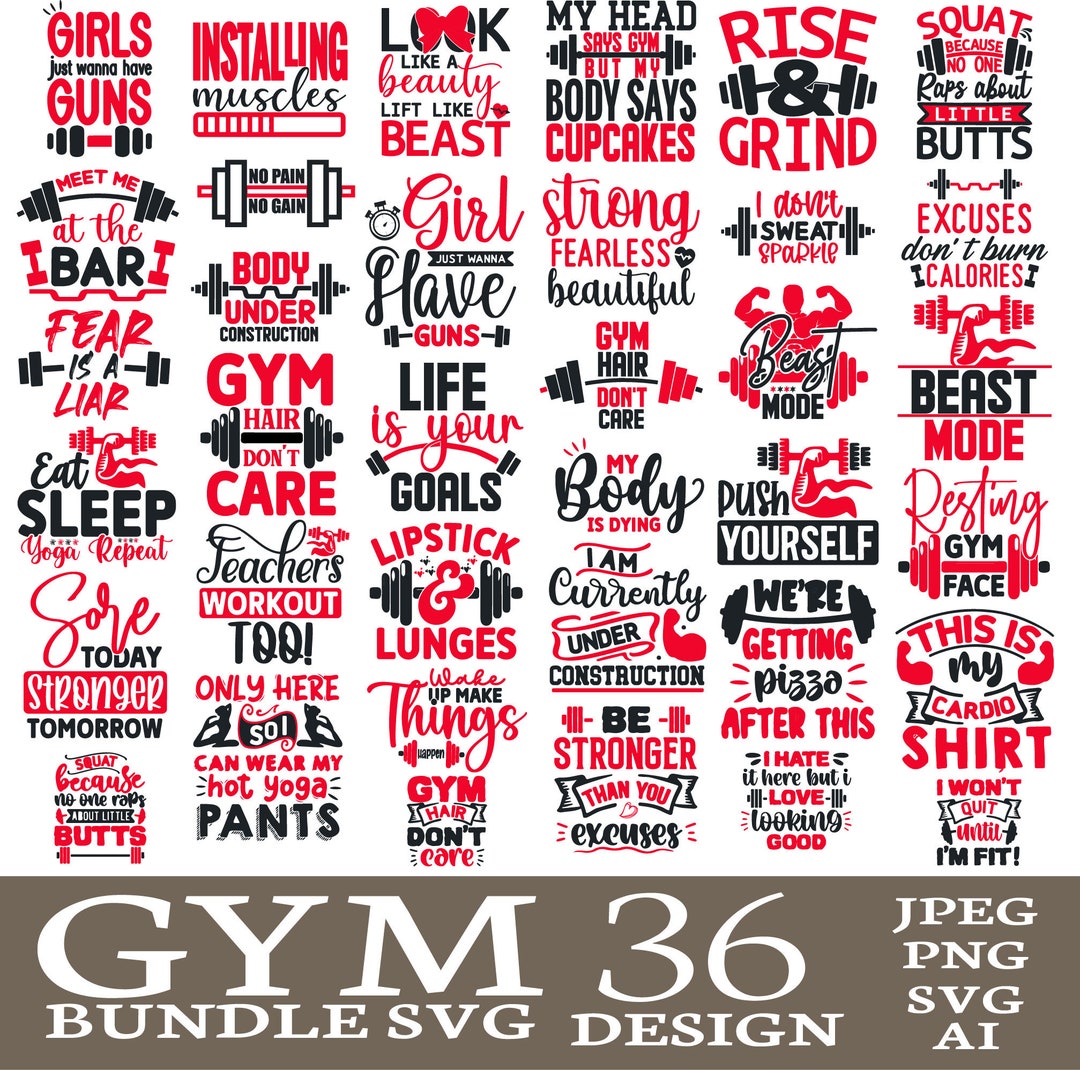 Workouts Svg Bundle, Workout Quotes Svg, Gym Workout Svg, Fitness SVG ...
