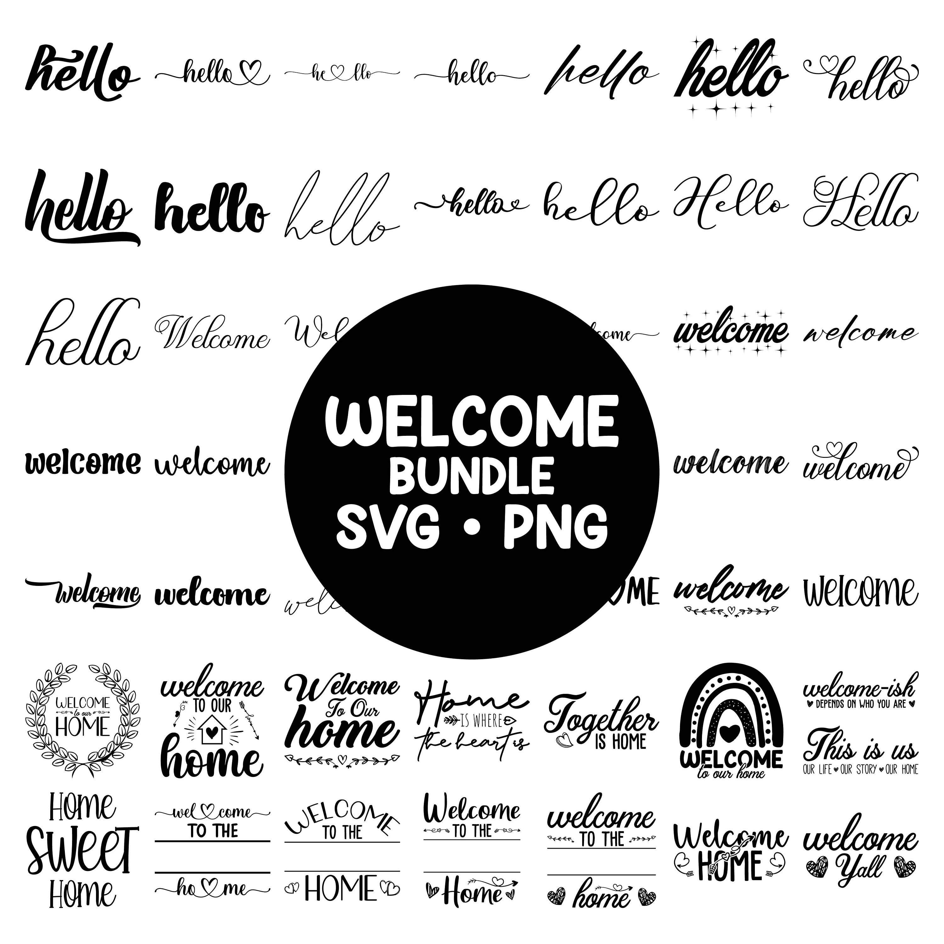 Welcome Svg Bundle Welcome Signs Bundle Hello Sign Svg - Etsy