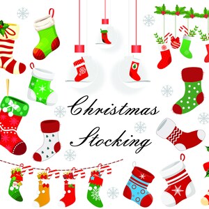 Christmas Digital Stocking Clipart, Winter Holiday Socks SVG ...